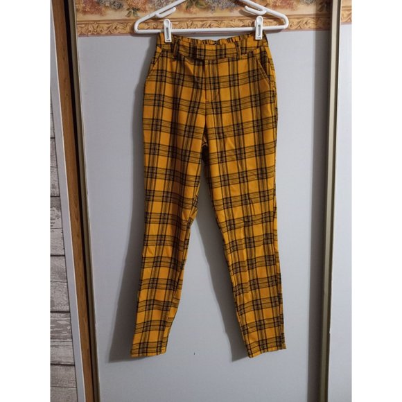 Hot Topic | Pants & Jumpsuits | Hot Topic Xs Yellow Plaid Emo 9s Y2k ...